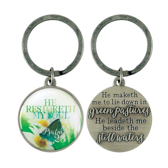 Accessories | He Restoreth My Soul Psalm 23 Metal Epoxy Christian Key ...